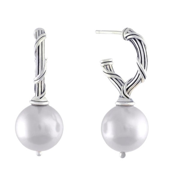 Peter Thomas Roth | Jewelry | Pearl Hoop Earrings In Sterling Silver By ...